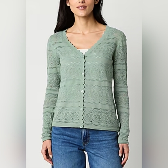Frye | Sweaters | Frye Sage Green Lace Cardigan | Poshmark